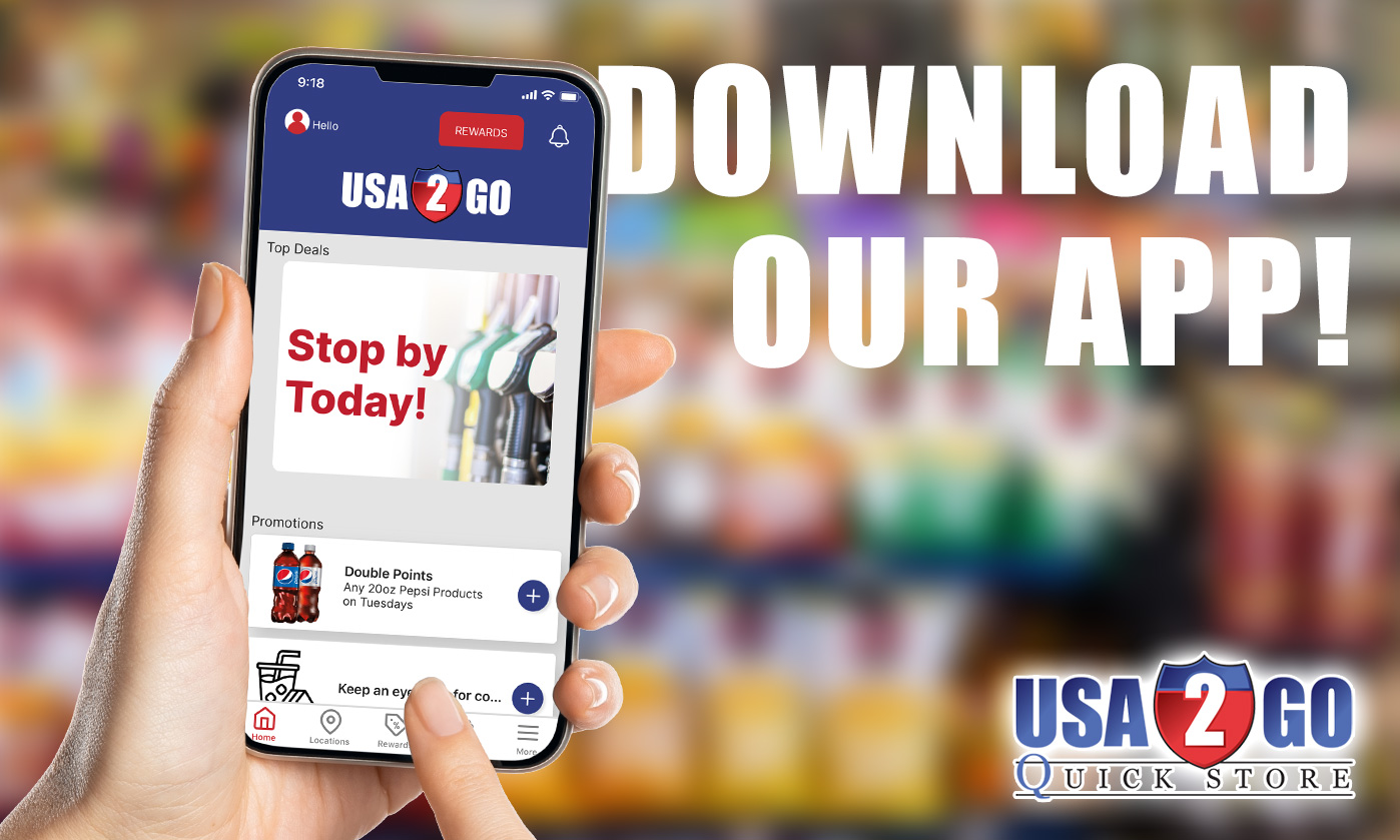 MOBILE APP/COUPONS – USA 2 GO Quick Stores
